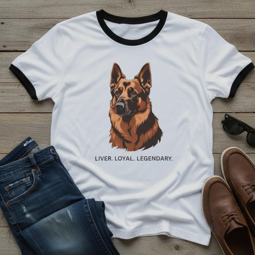 Liver German Shepherd Ringer Tee: Dog Lover Unisex Cotton T-shirt - Etsy