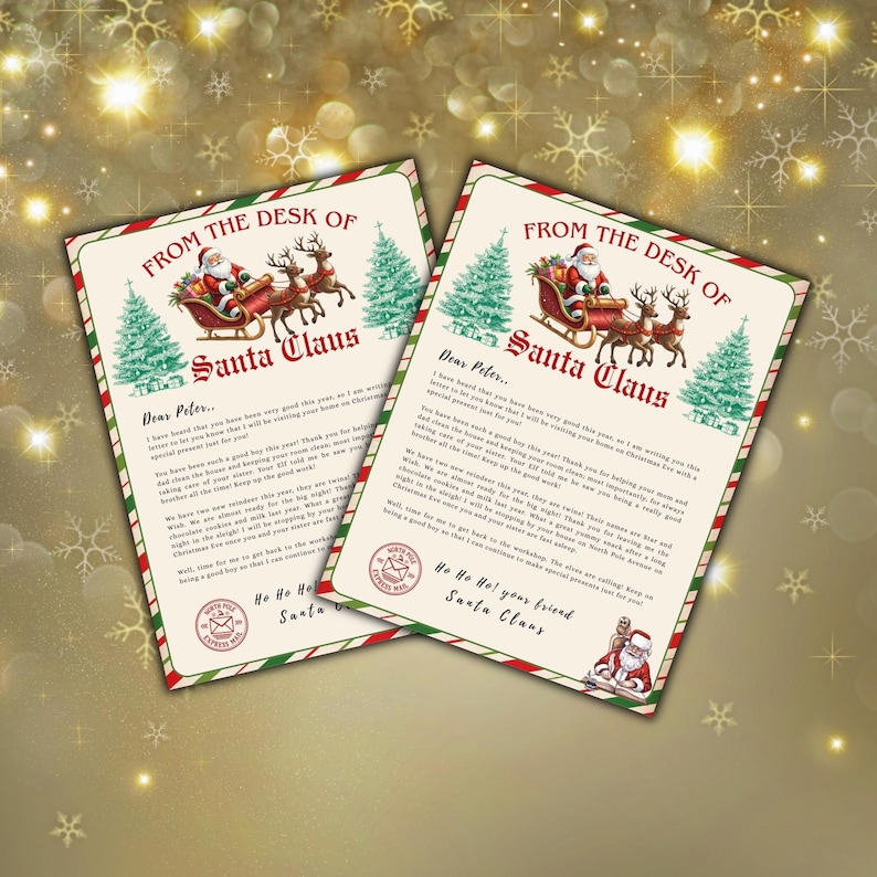 Editable Personalized Letter From Santa Claus, From the Desk of Santa ...