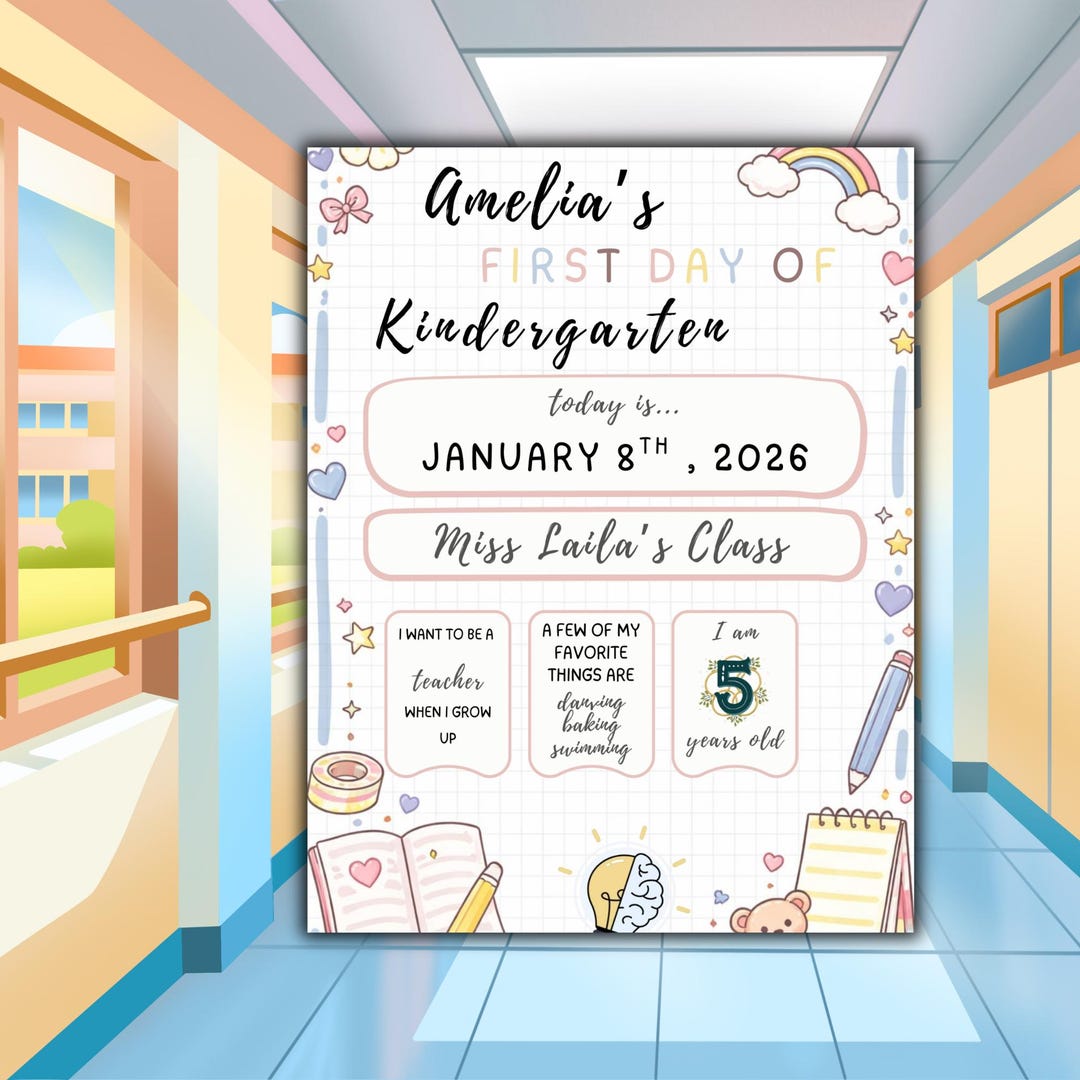 Editable First Day of School Sign Photo Prop, Back to School Printable ...