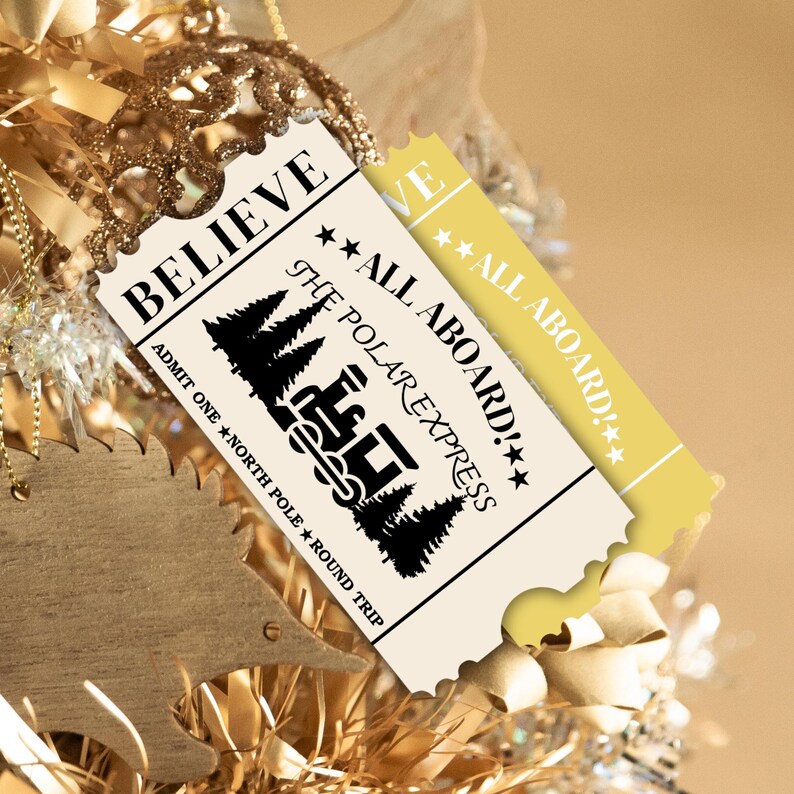 Golden Ticket Polar Express Train Ticket, Christmas Keepsake Gift ...