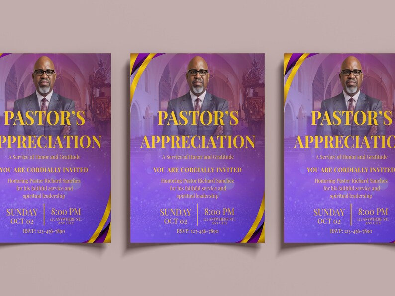 Pastor Appreciation Flyer Template | Editable Canva Design | Church ...