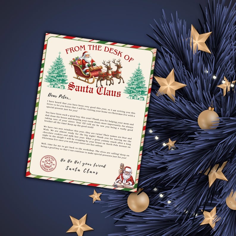 Editable Personalized Letter From Santa Claus, From the Desk of Santa ...