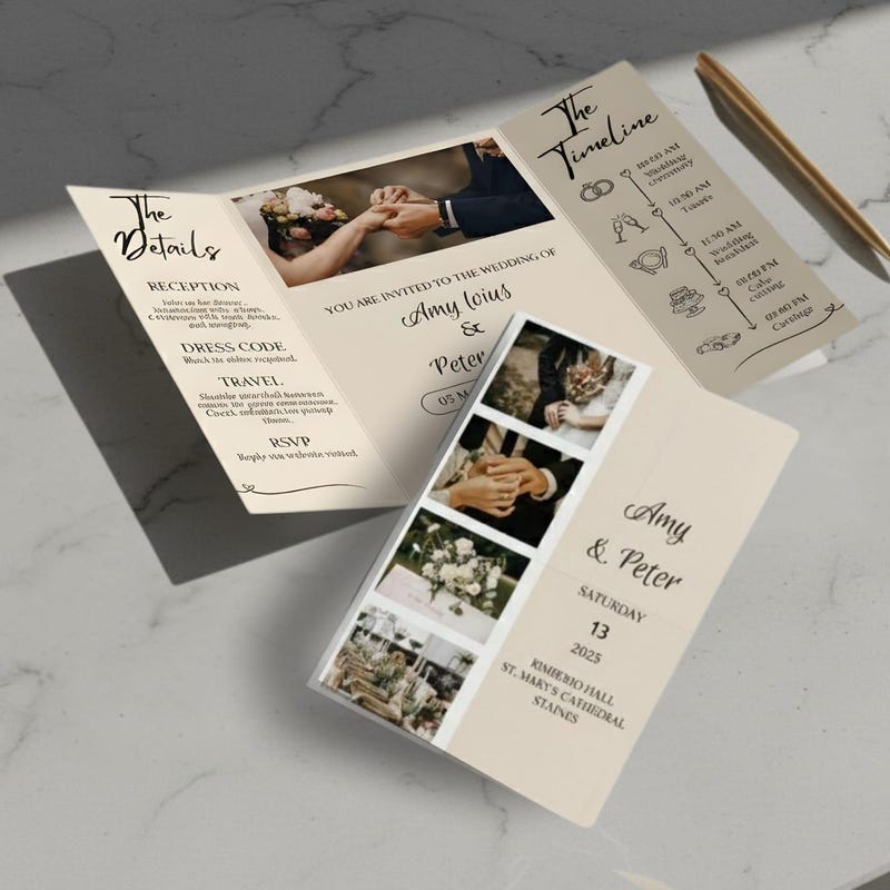 Folded Invitation - Etsy