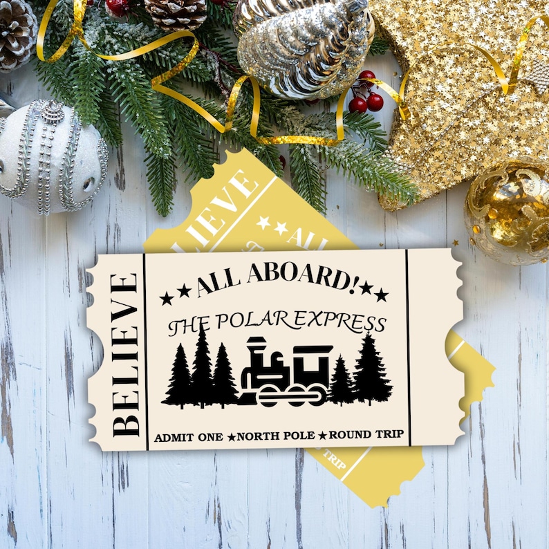 Golden Ticket Polar Express Train Ticket, Christmas Keepsake Gift ...