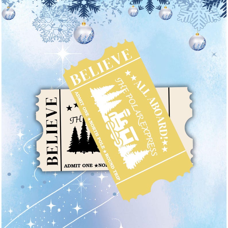 Golden Ticket Polar Express Train Ticket, Christmas Keepsake Gift ...