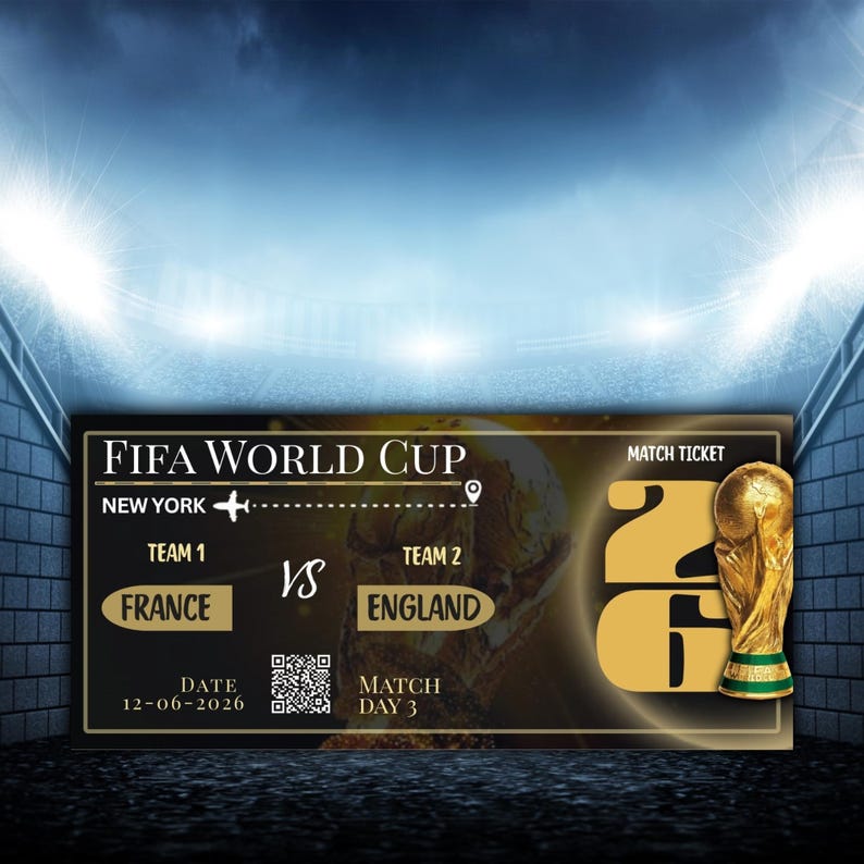 Customized World Cup 2026 Ticket | Matchday Ticket | Editable Birthday ...
