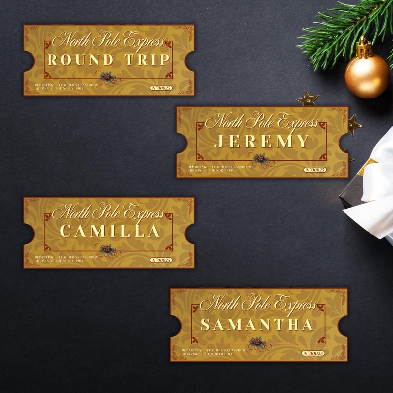 North Pole Golden Ticket Template, Polar Express Train Ticket ...