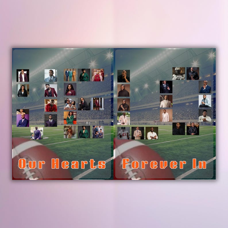 Football Funeral Program Template, Sports Obituary, Navy Grey Obituary ...