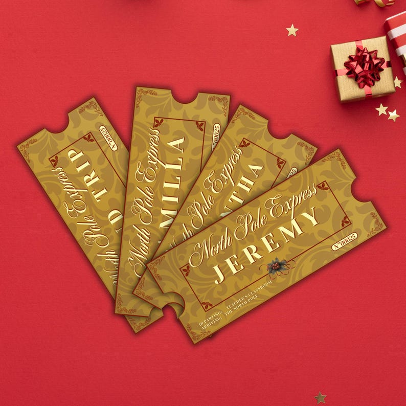 North Pole Golden Ticket Template, Polar Express Train Ticket ...