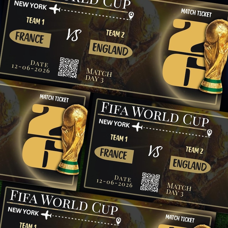 Customized World Cup 2026 Ticket | Matchday Ticket | Editable Birthday ...