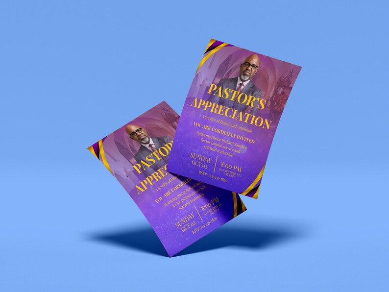 Pastor Appreciation Flyer Template | Editable Canva Design | Church ...