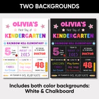 DOWNLOAD and EDIT First Day of Kindergarten Poster, Day of School ...
