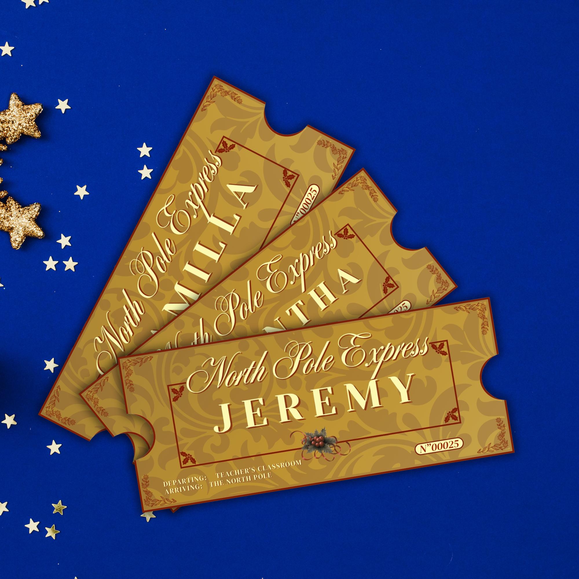 North Pole Golden Ticket Template, Polar Express Train Ticket ...
