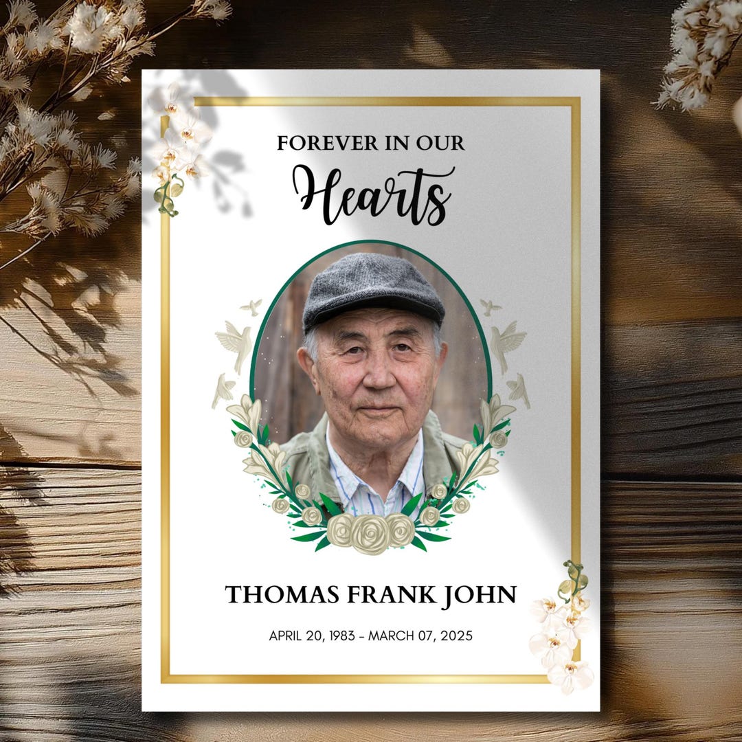 Men's Self Editable Funeral Program Template Celebration of Life ...