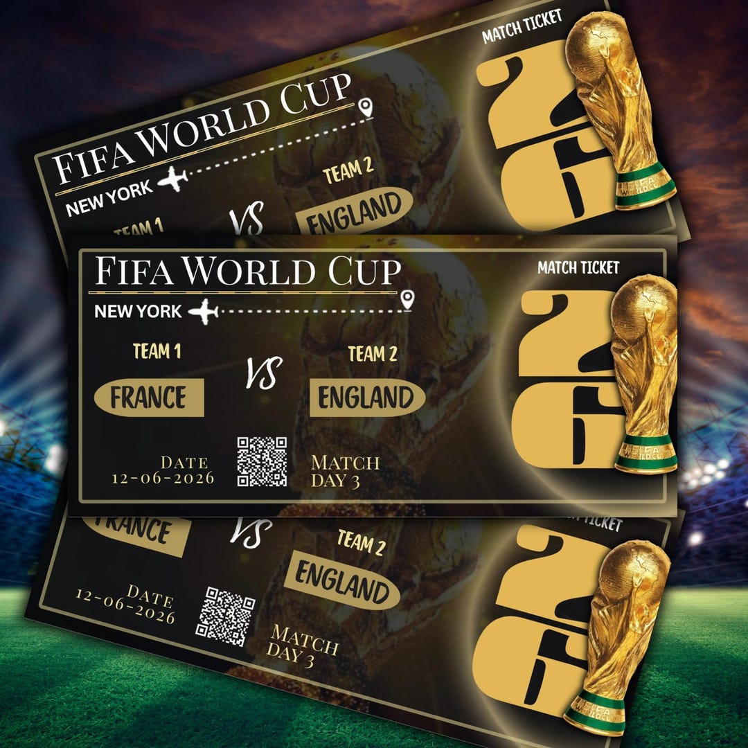 Customized World Cup 2026 Ticket | Matchday Ticket | Editable Birthday ...