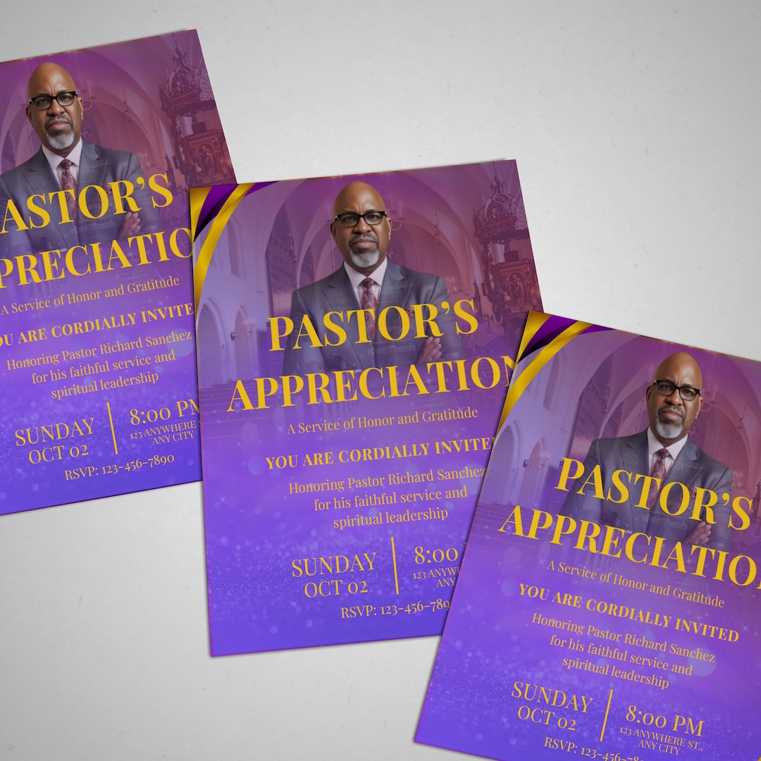 Pastor Appreciation Flyer Template | Editable Canva Design | Church ...
