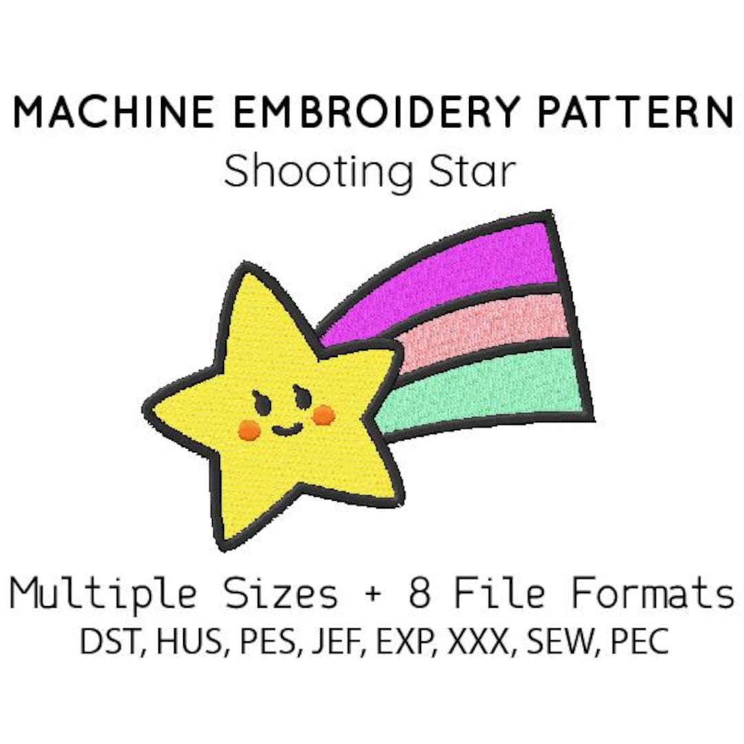 Shooting Star EMBROIDERY MACHINE FILES Pattern Design Hus Jef Pes Dst ...