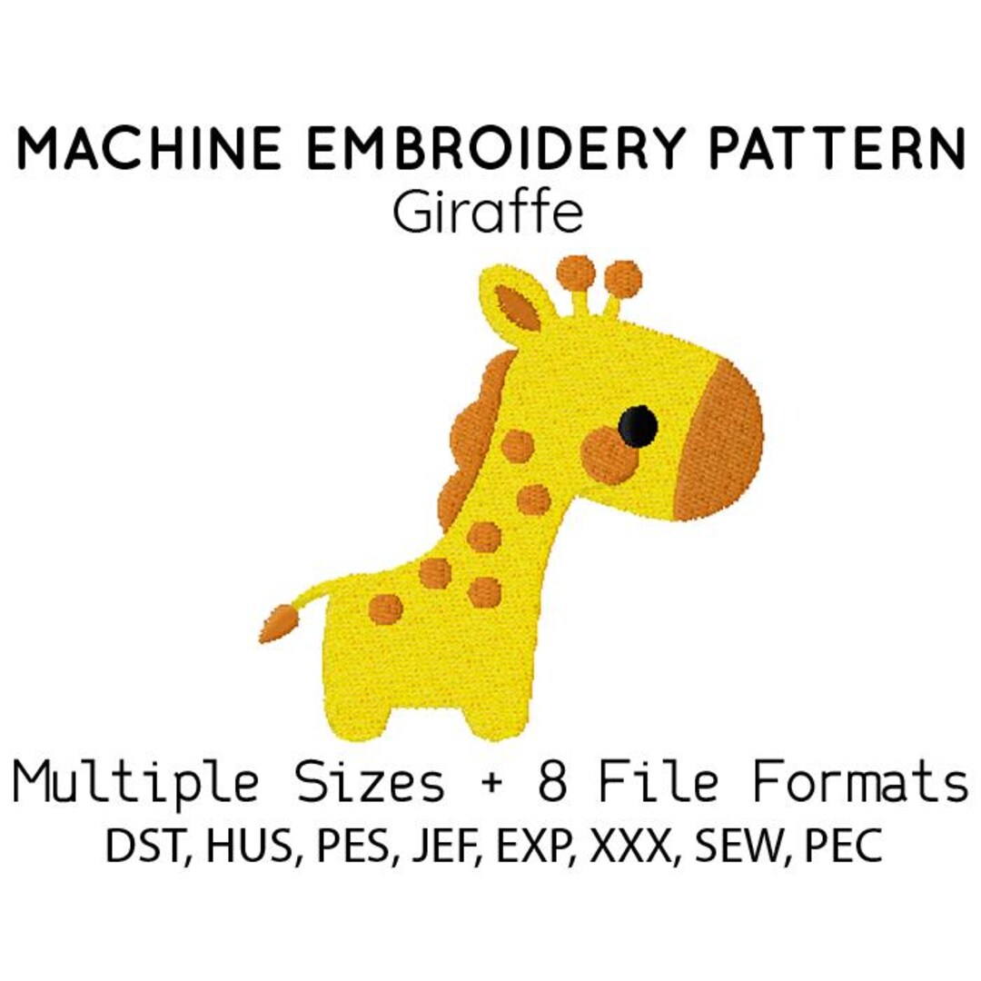 Giraffe EMBROIDERY MACHINE FILES Pattern Design Hus Jef Pes Dst All ...