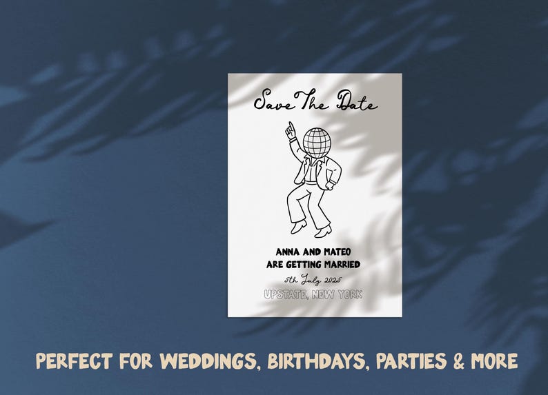 Groovy Disco Ball Man Clipart – Retro Wedding Party PNG SVG AI – Hand ...