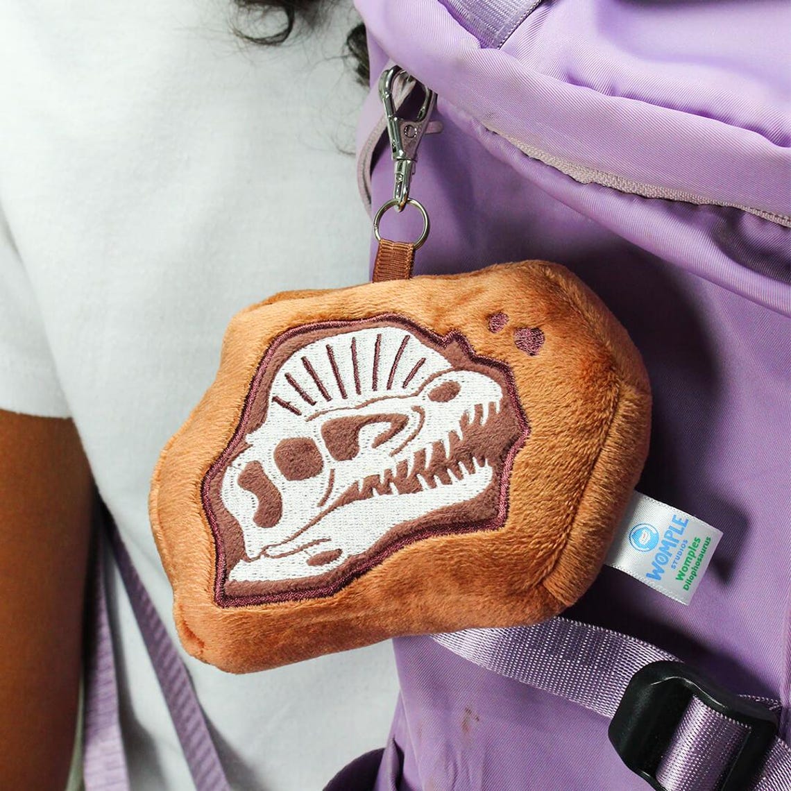 Dinosaur Fossil Bag Charm - Dilophosaurus | Plush Skeleton Keychain - Etsy