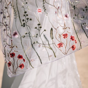 LENNOX VEIL, Lavender Color, Floral Veil Embroidered, Floral Veil ...