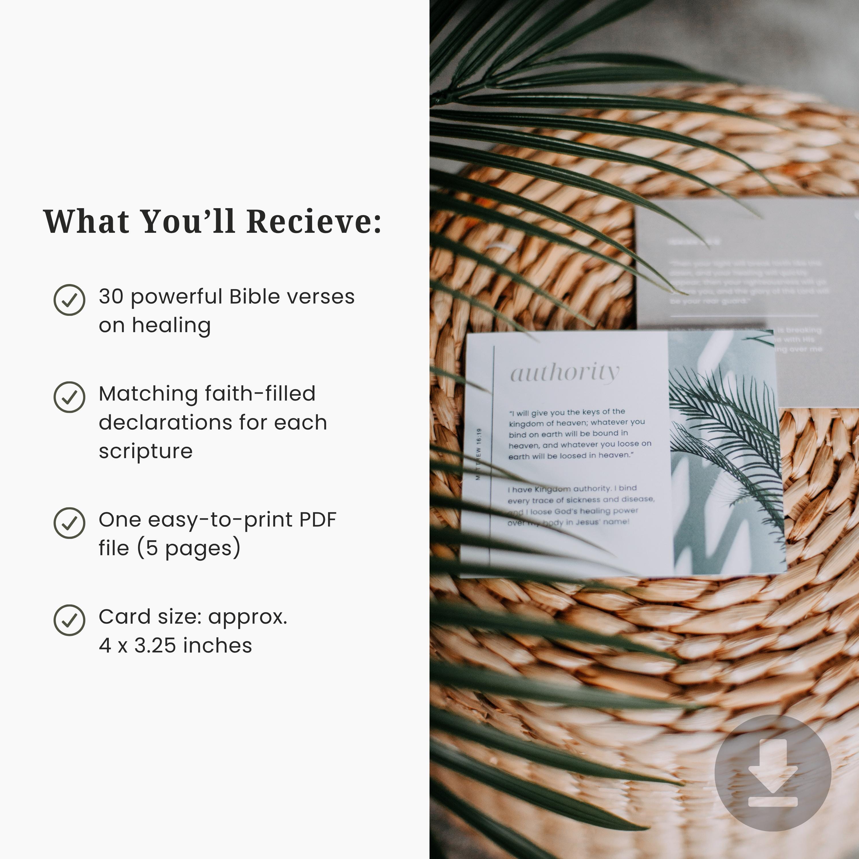 30 Healing Affirmation Cards Bible Verse Cards Healing Scriptures ...