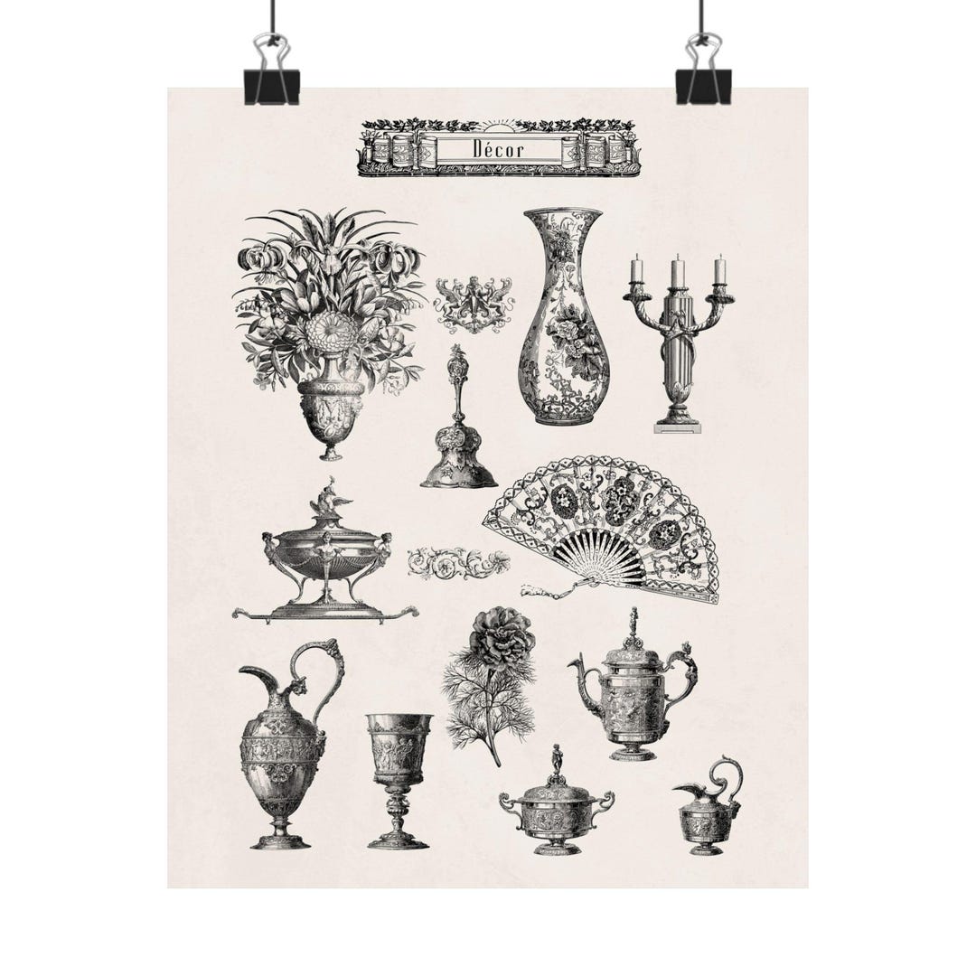Vintage Poster, Wall Art, Antique Style Picture, Victorian Illustration ...