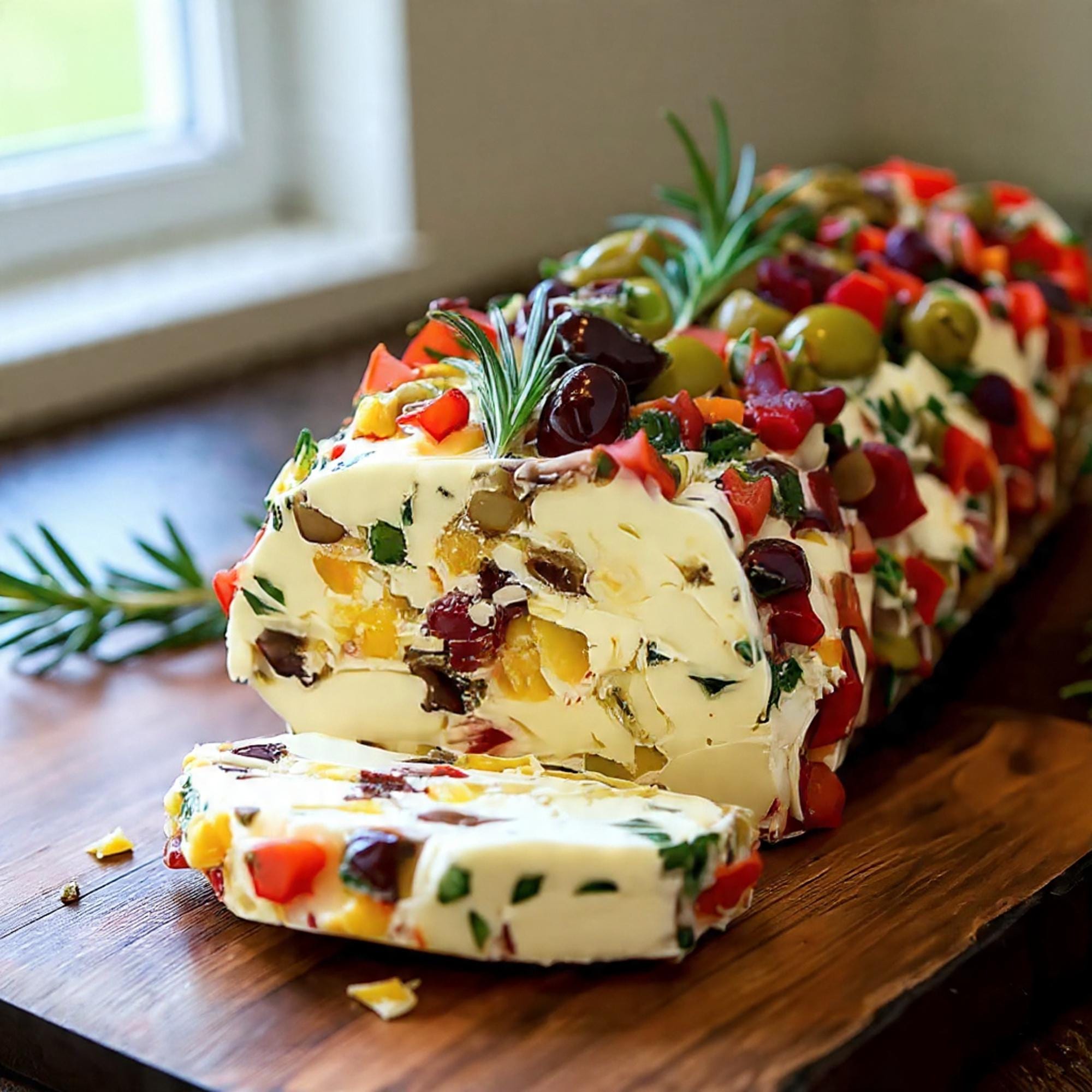 Antipasto Cream Cheese Log Recipe PDF – Easy Festive Holiday Appetizer ...