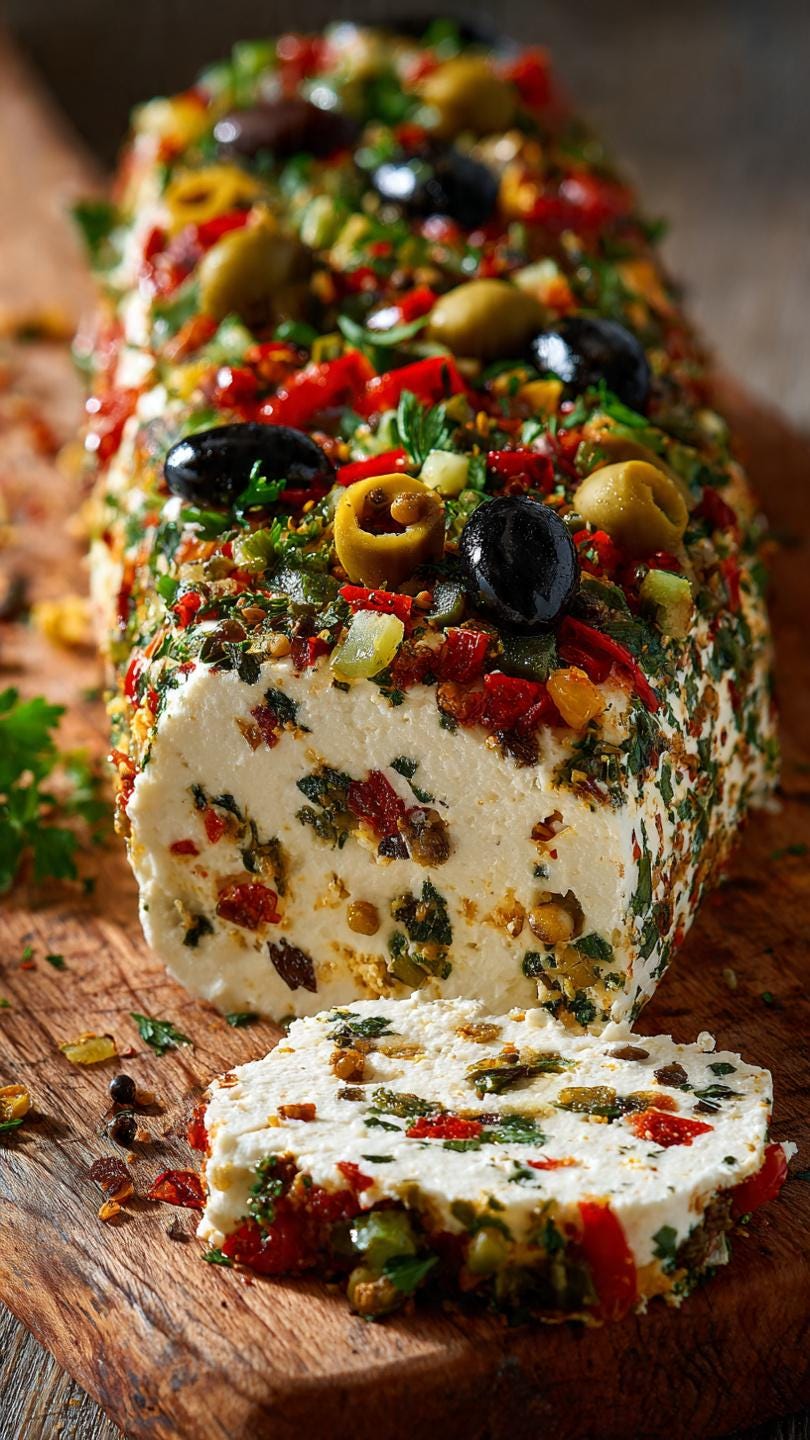 Antipasto Cream Cheese Log Recipe PDF – Easy Festive Holiday Appetizer ...