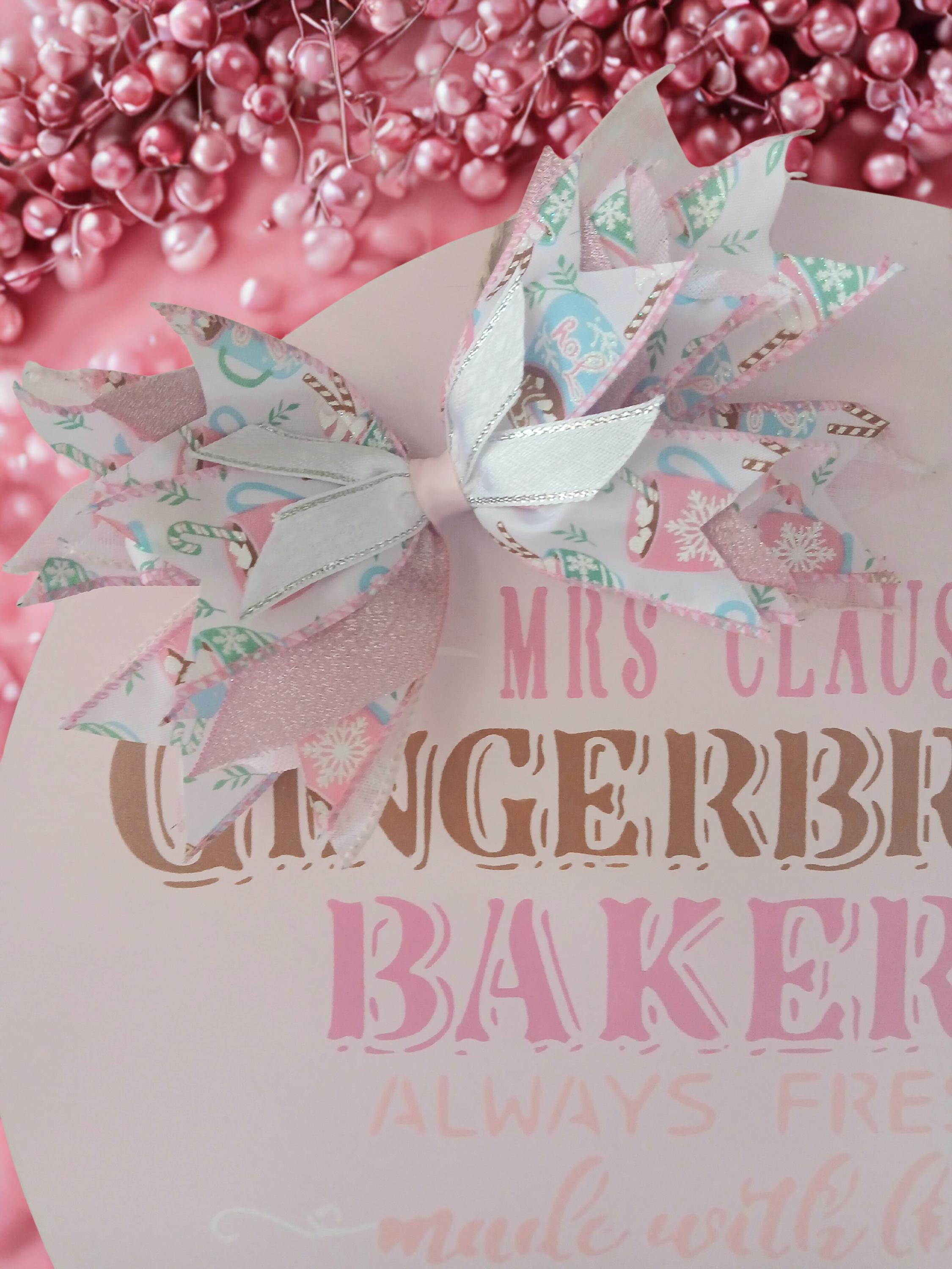 Pink Mrs Claus Gingerbread Bakery Door Hanger; Christmas Porch Sign - Etsy