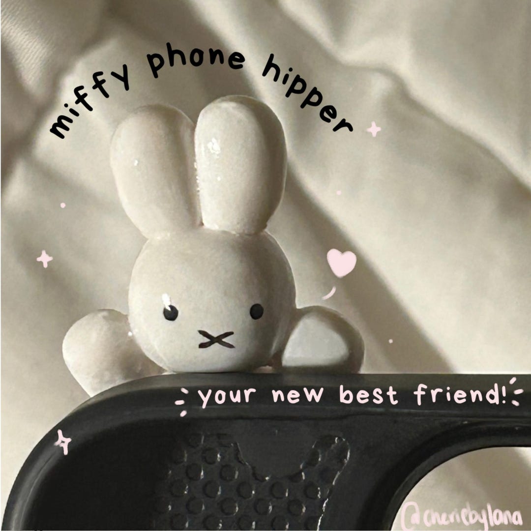 Miffy Phone Hipper | Handmade Polymer Clay Keychain | Cute Accessories ...