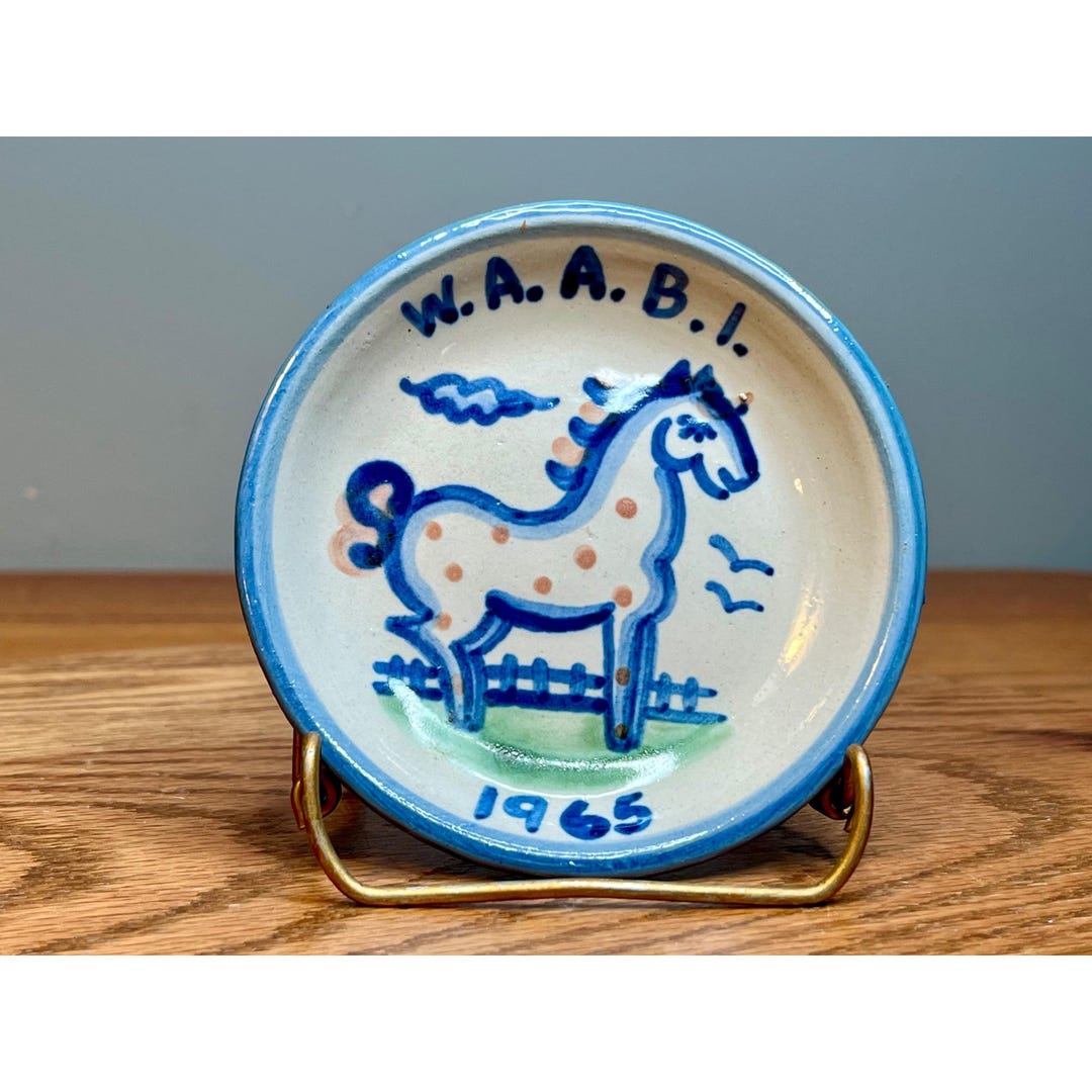 Vintage MA Hadley Pottery 1965 Colorful Standing Horse 4 Inch Plate ...