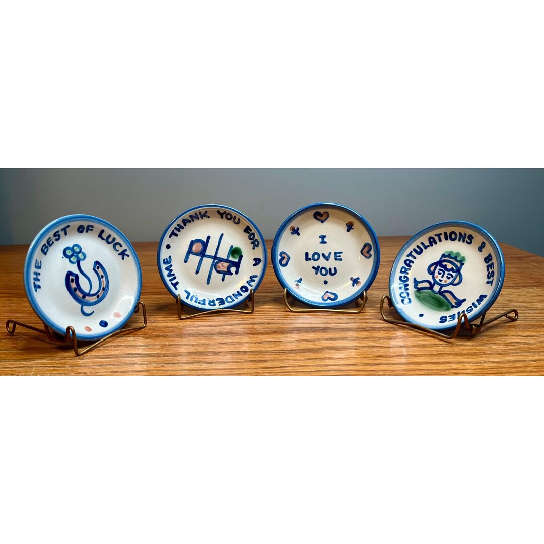 M.A. Hadley Hand-painted Pottery Plates, Set of 4, Special Occasion - Etsy