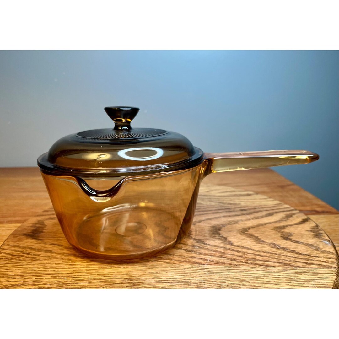 Amber Vision Pyrex Corning Ware 1 Liter Sauce Pan Pour Spout Pot With ...