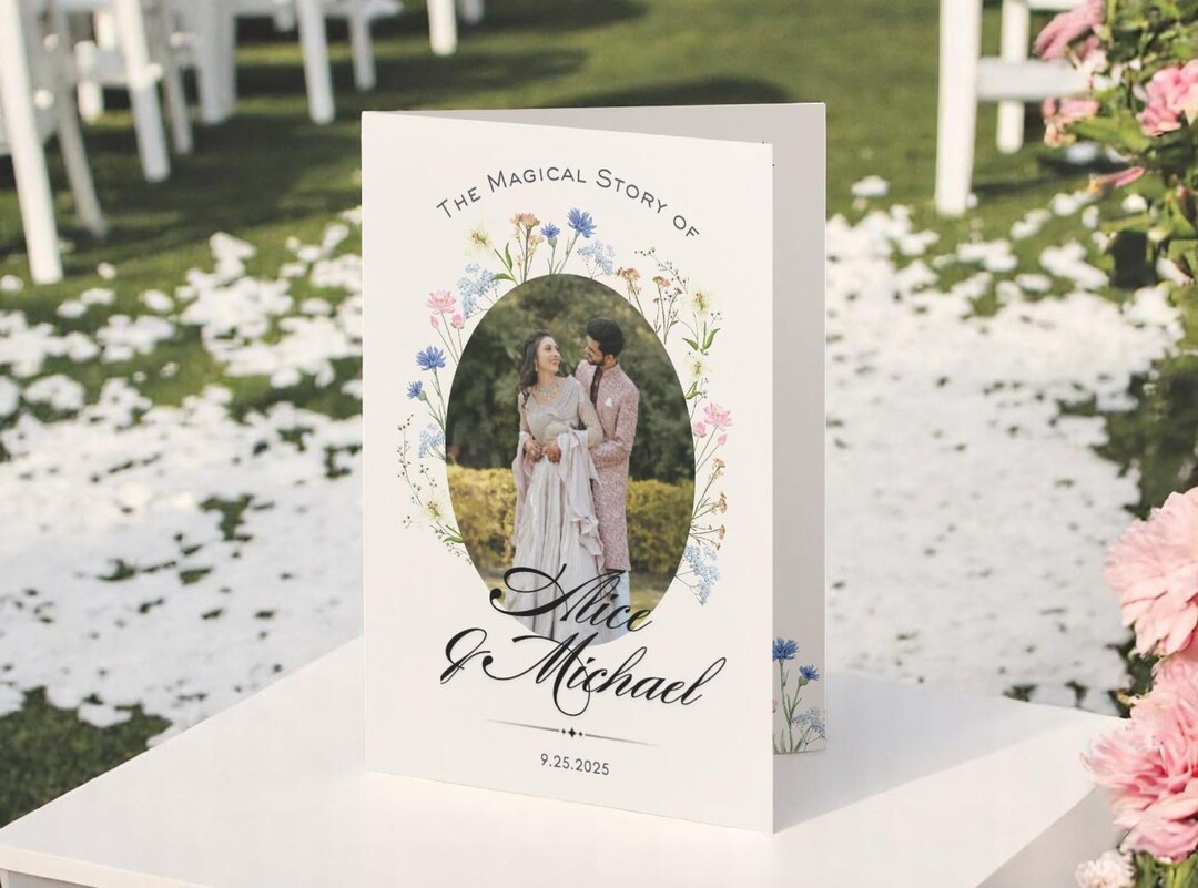 Wildflower Enchanted Garden Wedding Program, Ceremony Program, Wedding ...