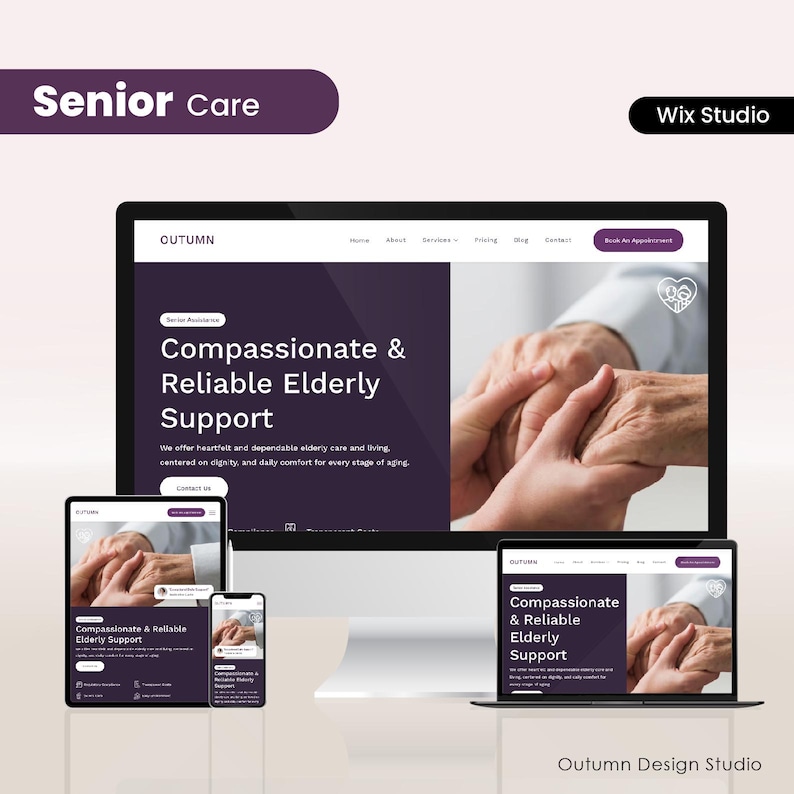 Senior Care Wix Studio Website Template: In-home Caregiver for Assisted ...