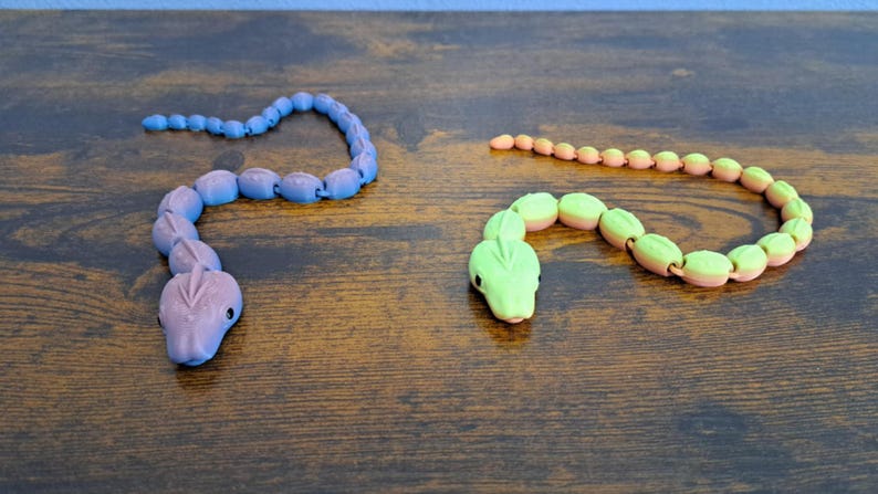 Slithery Snakes - Articulated 3D Printed Figurine - Rainbow or Black - Etsy