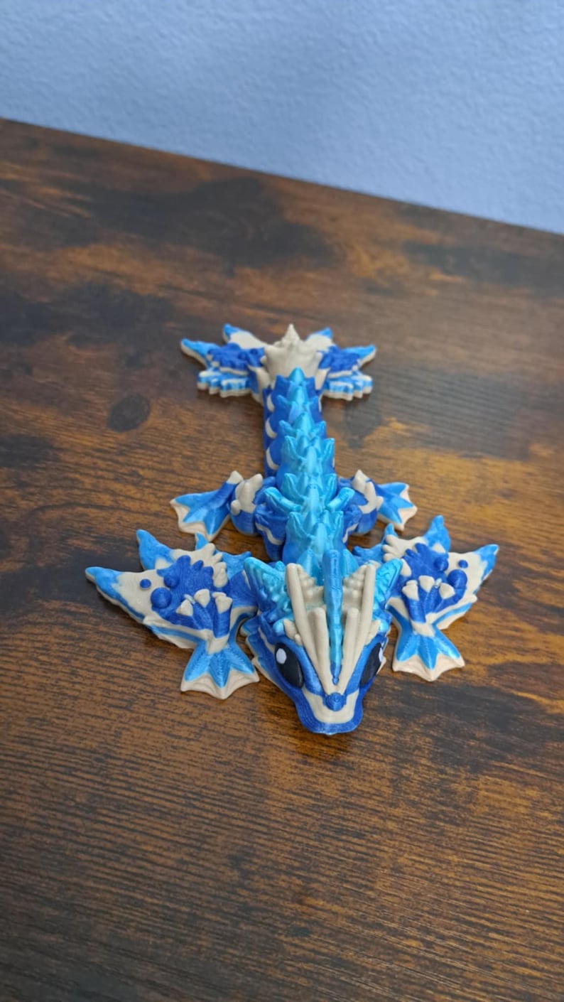 Baby Ocean Dragon – Articulated 3D Printed Figurine - Sandy Tan ...