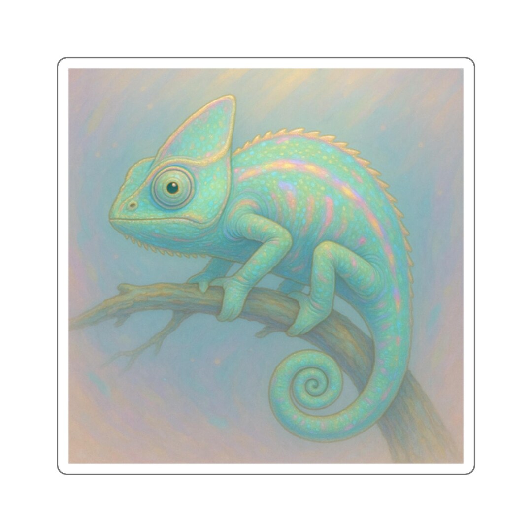 Colorful Chameleon Square Stickers - Fun, Cute Decor for Journals ...