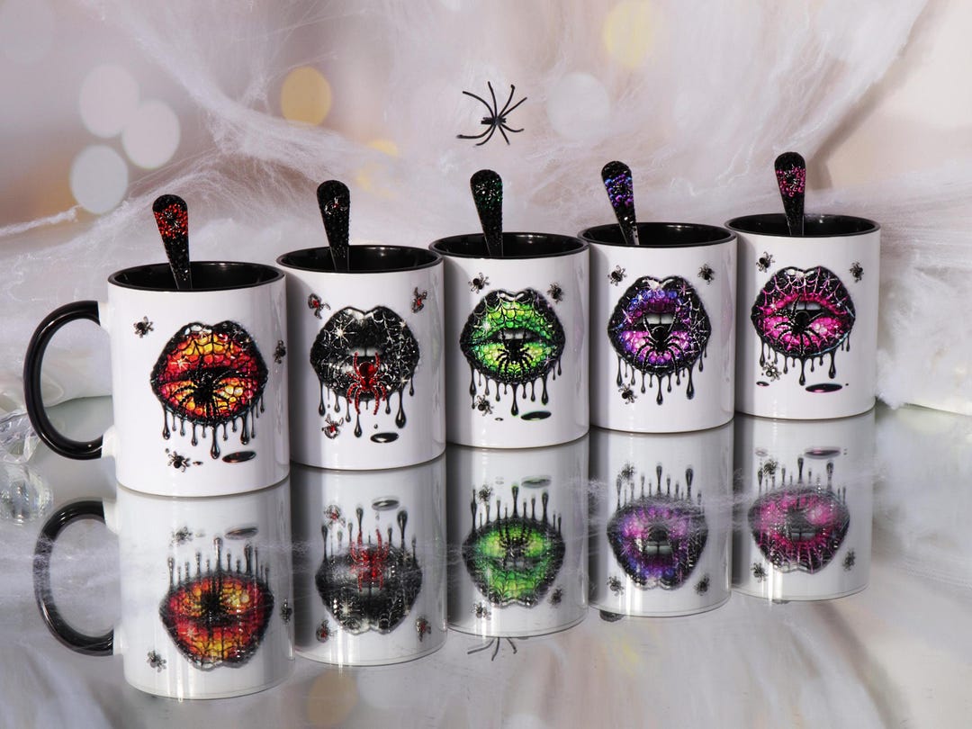 Spooky Halloween Teacup Gothic Design Witch Decor Drinking Cup Gift ...