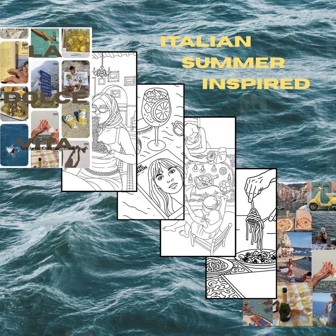 La Dolce Vita Digital Coloring Book- Italian Summer Aesthetic ...