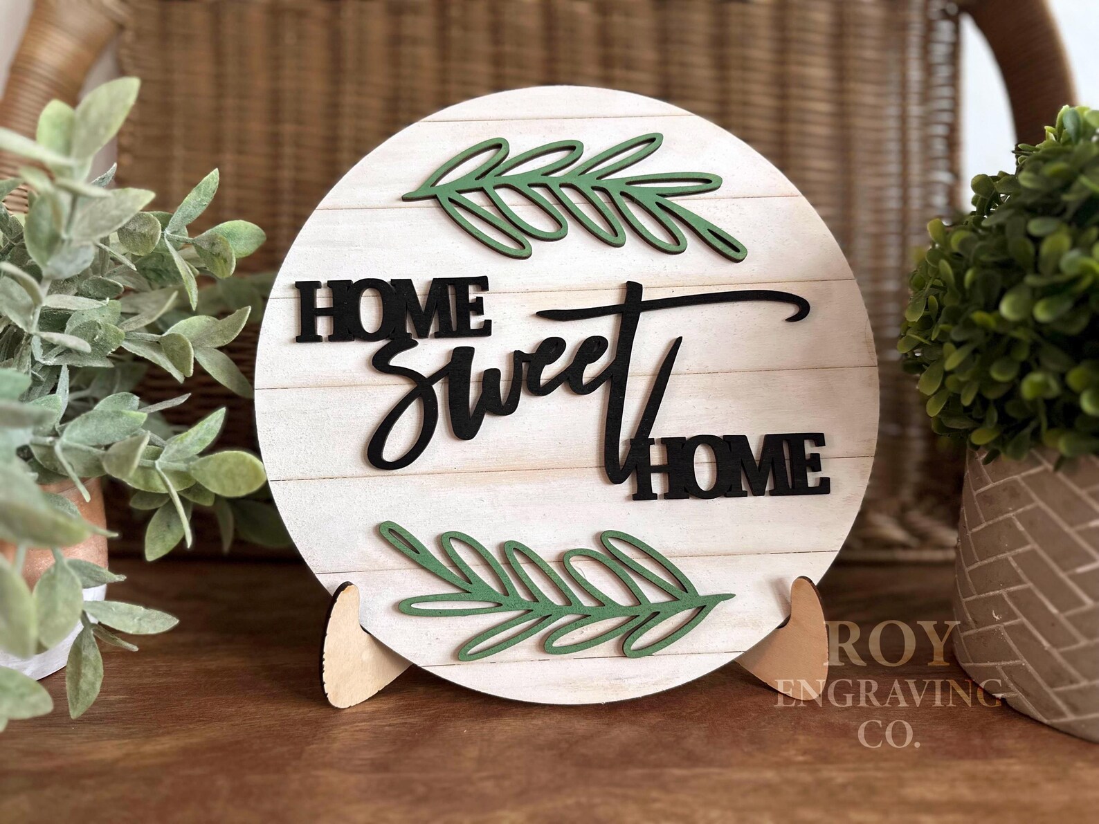 Modern Farmhouse “home Sweet Home” Round Sign – Year-round Entry Decor ...