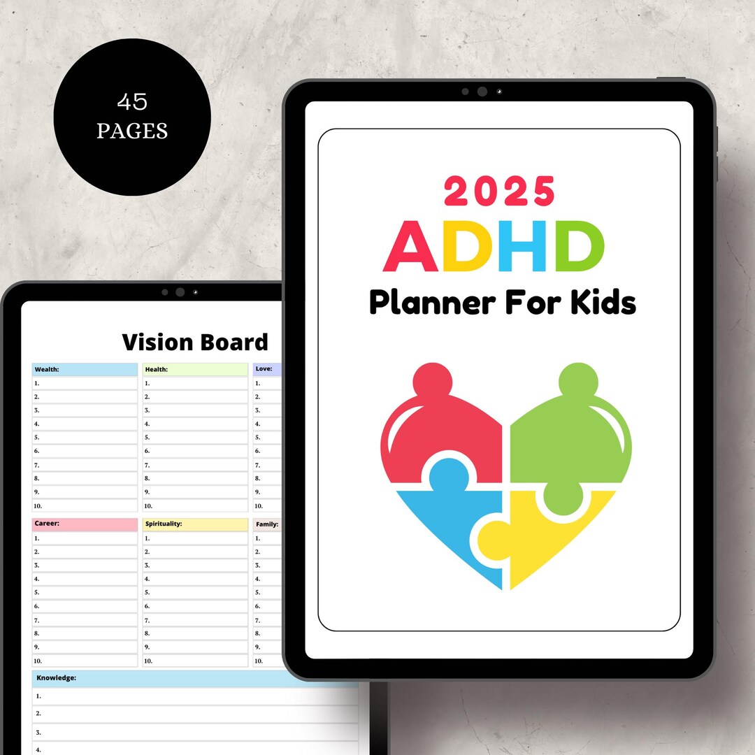 ADHD Kids Planner Digital Download, Focus & Behavior Tracker, Daily ...