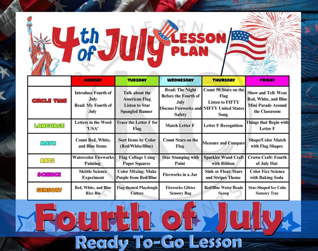 4th of July Preschool Flag Activity | Printable Lesson Plan for Kids ...