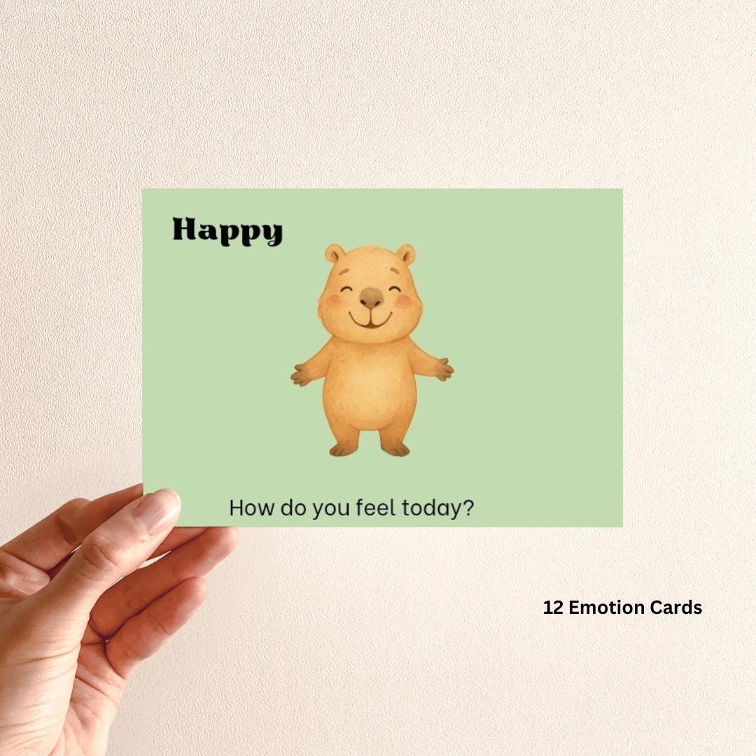 Carlos the Capybara’s Emotional Cards- SEL Printable for Kids ...
