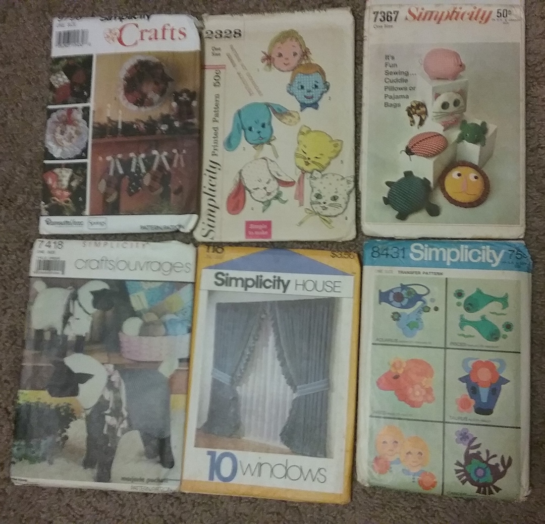 Five Vintage Simplicity Crafts Patterns: 7418, 118, 9796, 2328, 8431 - Etsy