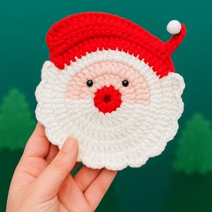 Santa Coaster Crochet Pattern PDF – Easy Christmas Ornament DIY ...