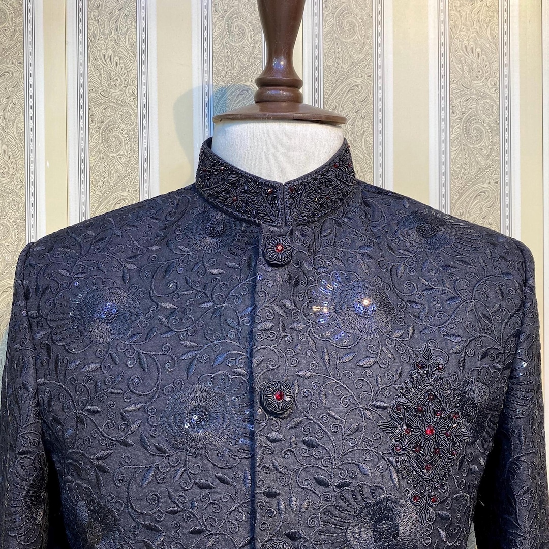 Black Sherwani for Groom, Sherwani Men, Indian Groom Sherwani, Indian ...