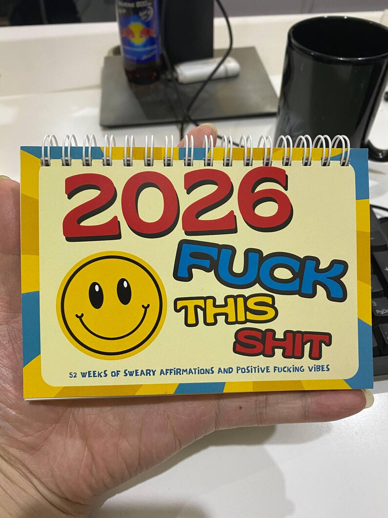 2026 "f*ck This Shit" Desk Calendar | Funny Smiley Face | 52 Weeks ...