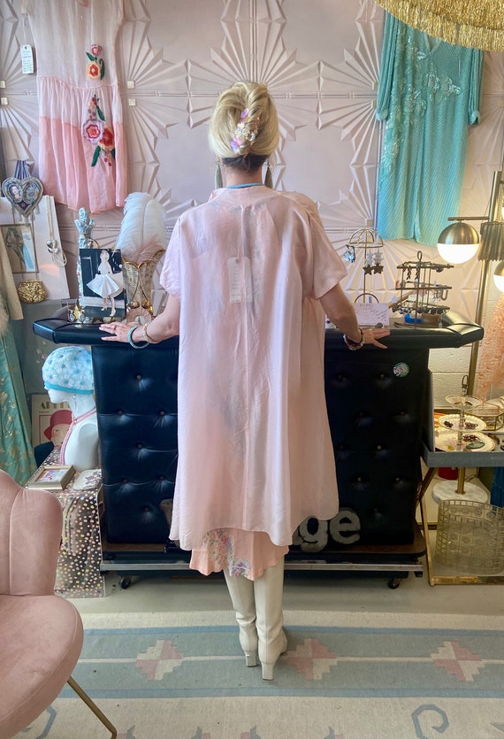1940s Pink Sheer Open Duster - Gem